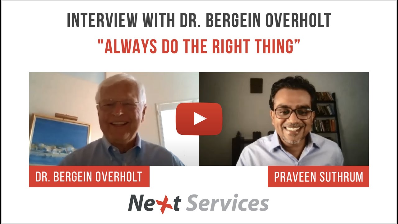 Dr. Gene Overholt: "Always do the right thing. And the right thing is ...