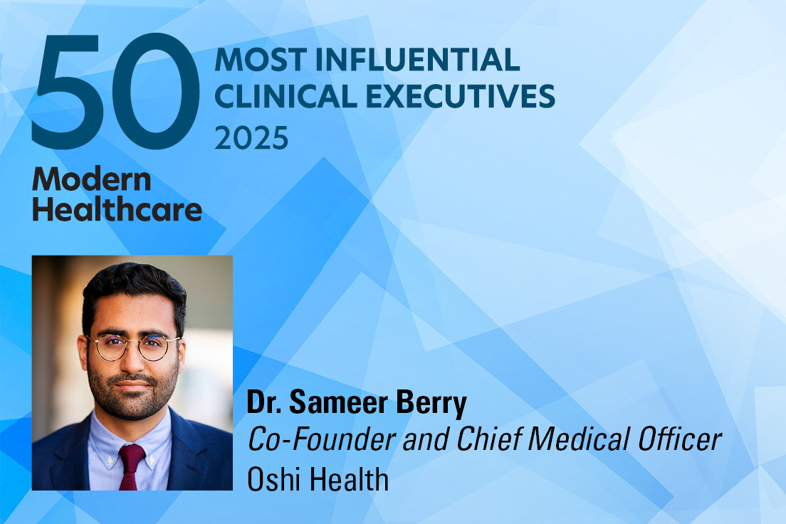 Dr. Sameer Berry, Oshi Health Co-Founder and Chief Medical Officer ...